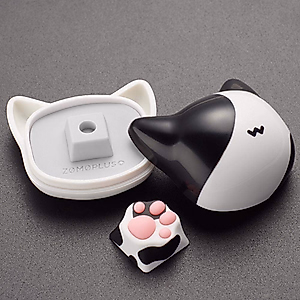 HFSECURITY Colorful Cute Milk Caws Siam Cat Paw Design Keycaps for Cherry Mx Switch Mechanical Gaming Keyboard ABS Soft Silica Gel Key Caps (milkcowcatkeycaps)