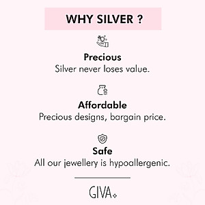 GIVA Women’s 925 Sterling Silver Ring, Adjustable Rings, Rings for Women and Girls, With Certificate of Authenticity and 925 Stamp (Cubic Zirconia Charm Ring)