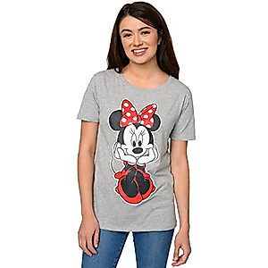 Disney Women's Pajama Lounge Set Minnie Mouse (Grey Tee & Black Pants, 3X)
