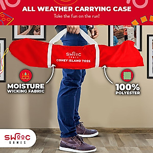 SWOOC Games - Coney Island Toss - Arcade Style Cornhole Board Set w/Carrying Case & 15+ Games - Corn Hole Games for Adults - Kids Bean Bag Toss Game - Kids Cornhole Set with Bags - Outdoor Yard Games