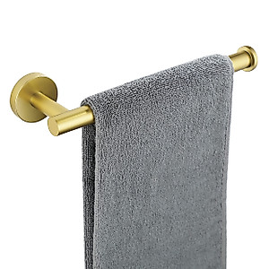 Hand Towel Holder for Bathroom, Brushed Gold Hand Towel Bar, SUS304 Stainless Steel Hand Towel Hanger, Wall Mounted Small Hand Towel Ring, 9 Inch Round Heavy Duty Towel Rack for Bathroom, Kitche