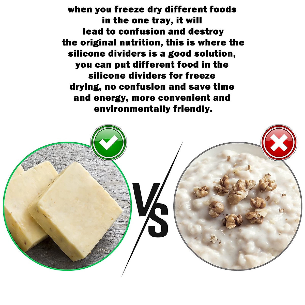 Vodolo Freeze Dryer Tray Dividers Silicone - Square Freeze Dryer Accessories for Dairy, Eggs, Ice Cream, Paste Food