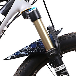 Micro Traders 2X MTB Bicycle Mudguards Kit Black Blue Mountain Bike Front Rear Splash Mud Guards Ultra Thin Fit for 26“ 27.5” 29“ Wheel