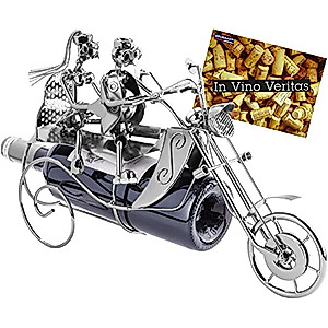 BRUBAKER Wine Bottle Holder Statue Couple On A Motorcycle Sculptures and Figurines Decor & Vintage Wine Racks and Stands Gifts Decoration