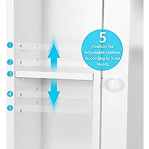 SUPER DEAL New Version Over-The-Toilet Bathroom Storage Cabinet Freestanding Wooden Bathroom Organizer w/Adjustable Shelves