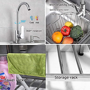 WORDFUN Freestanding Stainless Steel Sink, Restaurant Stand Sink, Commercial Kitchen Sink, Industrial Sink, Outdoor Sink Station, Oversized Compartment Sink, Camping Sink