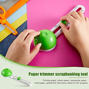 2 Pieces Circular Paper Cutter Rotary Circle Paper Cutter Paper Trimmer Scrapbooking Tool Rotary Cutter Craft Supplies Round Cutting Knife Model Cards Cutters for Art and DIY Crafts, Cards Making