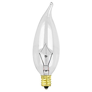 Feit Electric Bp25cfc 25 Watt Clear Flame Tip Chandelier Light Bulbs