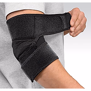 MUELLER Sports Medicine Adjustable Elbow Support for Tennis & Golfer's Elbow, Support and Relive Strain for Men & Women, One Size