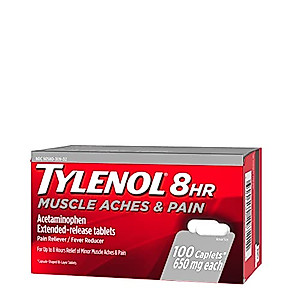 Tylenol 8 Hour Muscle Aches & Pain Acetaminophen Tablets for Muscle & Back Pain, 100 Count