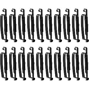 Yuxung 20 Pcs Metal Keepers Adapter Clip Belt Slides Strap Clip Holder Reusable Metal Connecting Clip for Belt Kettle Sling Bag Backpack Big Slots, Black