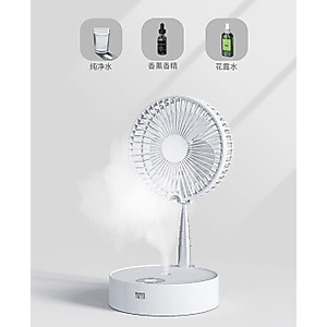 INNO Portable Fan & Essential Oil Diffuser – Foldable Standing or Desk Fan with Night Light, Air Diffuser, Humidifier – 24 Hr. Run Time, Peach Pink