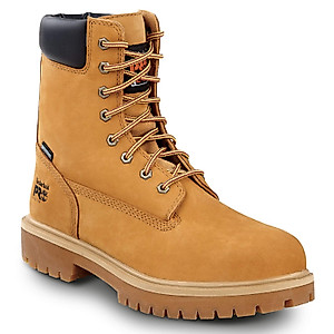 Timberland PRO 8IN Men's, Wheat, Steel Toe, EH, MaxTRAX Slip Resistant, WP Boot (13.0 W)