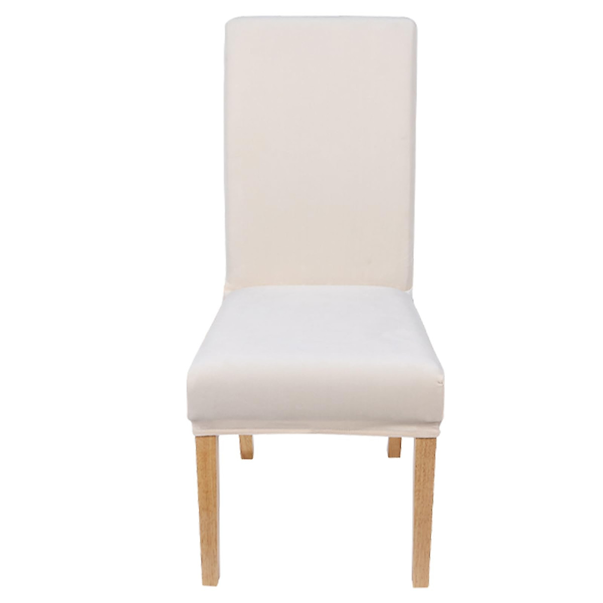 Smiry Velvet Stretch Chair Covers for Dining Room Set of 2, Soft Fit Removable Washable Kitchen Parsons Chair Slipcover Protector, Cream