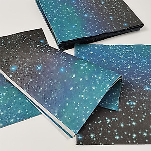 50 Pcs Space Starry Napkins Galaxy Party Napkins Supplies Decorations Lunch Paper Napkins for Outer Space Birthday Baby Shower
