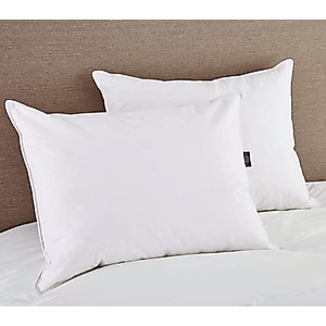 puredown Natural White Goose Feather Egyptian Cotton Cover 500 Fill Power Set of 2 Bed Pillows, Standard, 2 Count