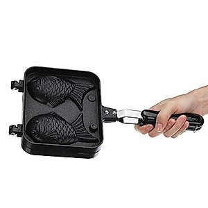 Hovico Taiyaki Japanese Fish-Shaped Pancake Double Pan, Waffle Cake Maker Pan Fish-Shaped Pancake Double Pan Mold for Home DIY Cooking Party Dessert