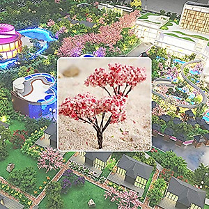 20pcs 6.5cm Blossom Cherry HO OO Scale Model Trees Scenery Railroad Layout Scene
