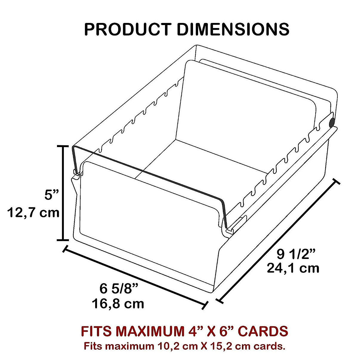 Acrimet 4 x 6 Card File Holder Organizer Metal Base Heavy Duty (AZ Index Cards and Divider Included) (Green Color with Clear Crystal Plastic Lid Cover)