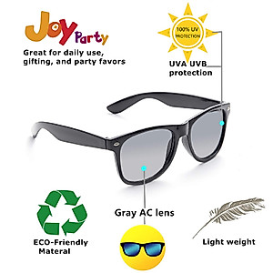 Eyegla Wholesale Black Sunglasses Bulk for Adults Party Favors 80s Glasses Men Women Classic Shades 10 PACK