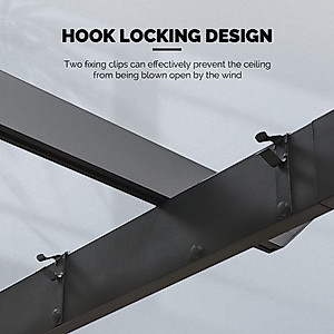 PURPLE LEAF 10’ x 13’ Patio Retractable Pergola with Double Sun Shade Canopy Outdoor Grill Gazebo for Deck Backyard Garden Modern Aluminum Pergola, Navy Blue