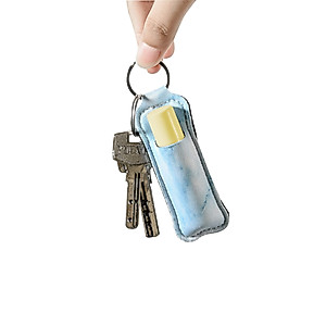 Beautyflier Clip-on Sleeve Chapstick Pouch Keychain Lipstick Holder Elastic Lip Balm Holder Travel Accessories