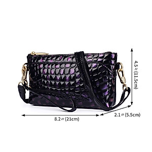 FEIMINA Leather Wristlet Clutch Wallet Purses Small Crossbody Bags for Women, Leather and Adjustable Strap Christmas Gifts for Girls