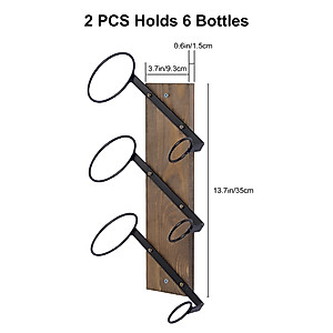 Taprion Wine Rack Wall Mounted, Wood Wall Wine Rack for 6 Wine Bottles, A Stylish and Space-Saving Wine Rack for Kitchen, Dining Room, Home Bar, Wine Cellar (6 Wine Bottles)