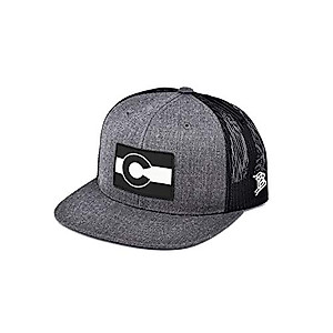 Branded Bills Colorado Vintage PVC Flat Trucker, Charcoal/Black