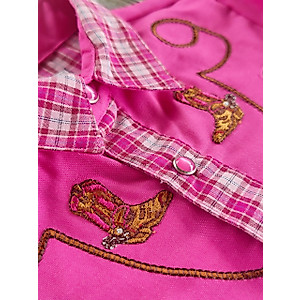 4Rodeo Baby Toddler Western Pink Plaid Cowboy Bodysuit Shirt (9-12 Months)