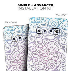 DesignSkinz Vivid Blue Gradiant Swirl Protective Vinyl Decal Wrap Skin Cover Compatible with The Samsung Galaxy S20 (Screen Trim & Back Glass Skin)