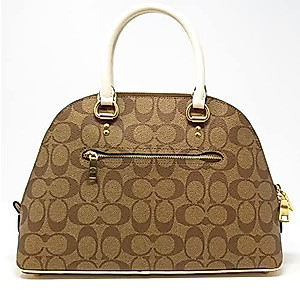 COACH Women's Katy Satchel in Signature Canvas (Khaki Multi)