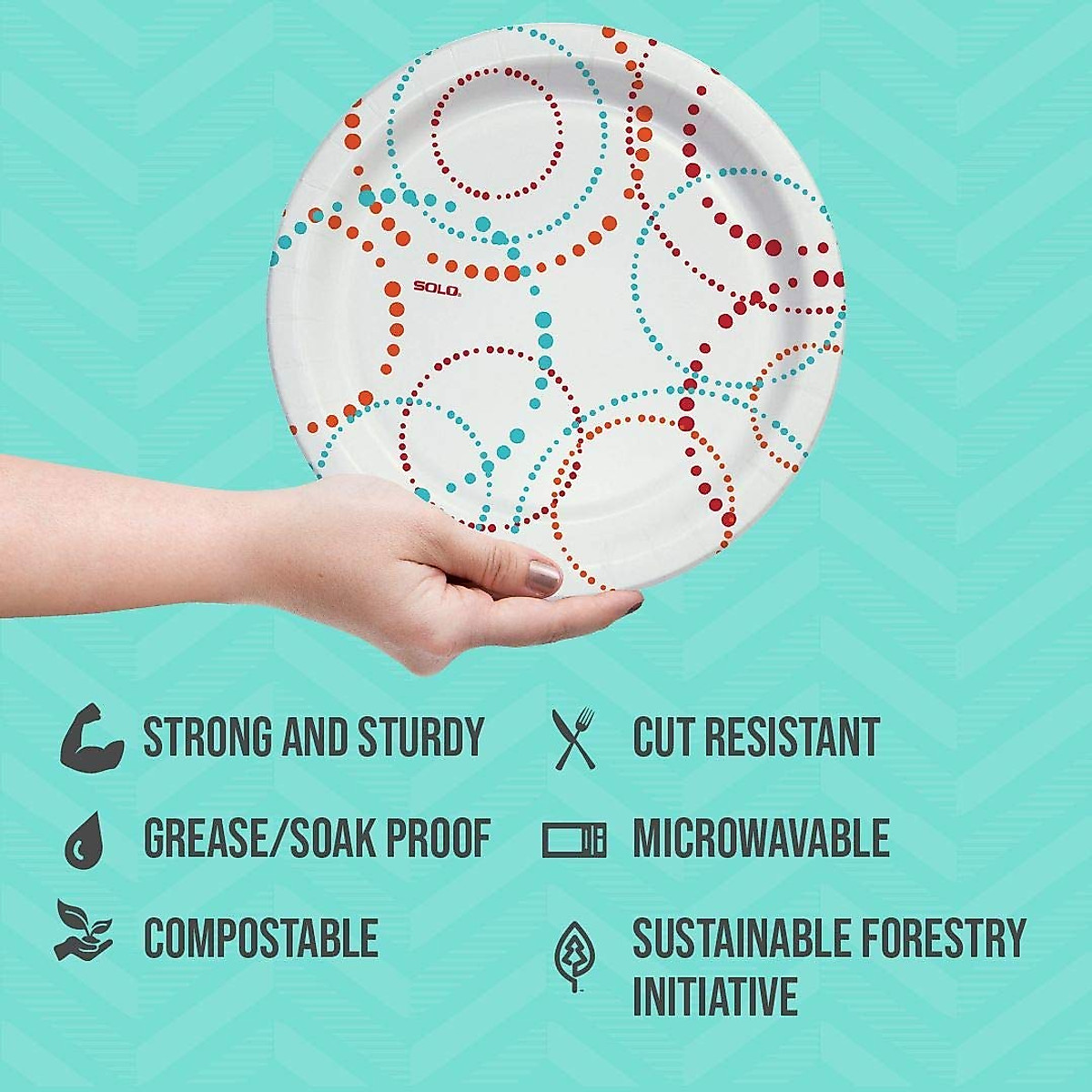 SOLO Cup Company Cup Any Day Paper Plates, 10 Inch, 220 Count