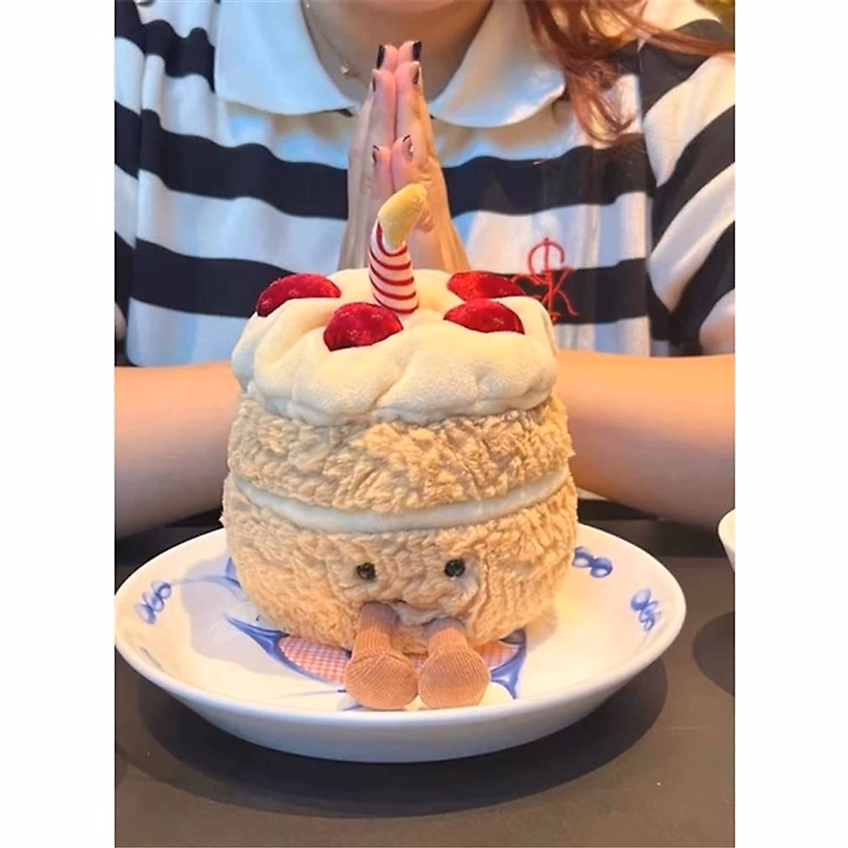 EASELR WeightedPlush 12" Birthday Cake Plush Cute Smile Cake Pillow Stuffed Animals Funny Soft Food Plushies Toy for Gifts for Kids Birthday