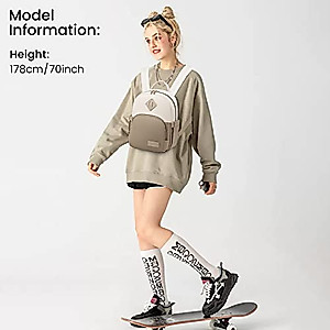 LOVEVOOK Mini Backpack Purse for Women, Small Fashion Backpack, Lightweight Cute Daypack for Travel Dating Khaki-Cream