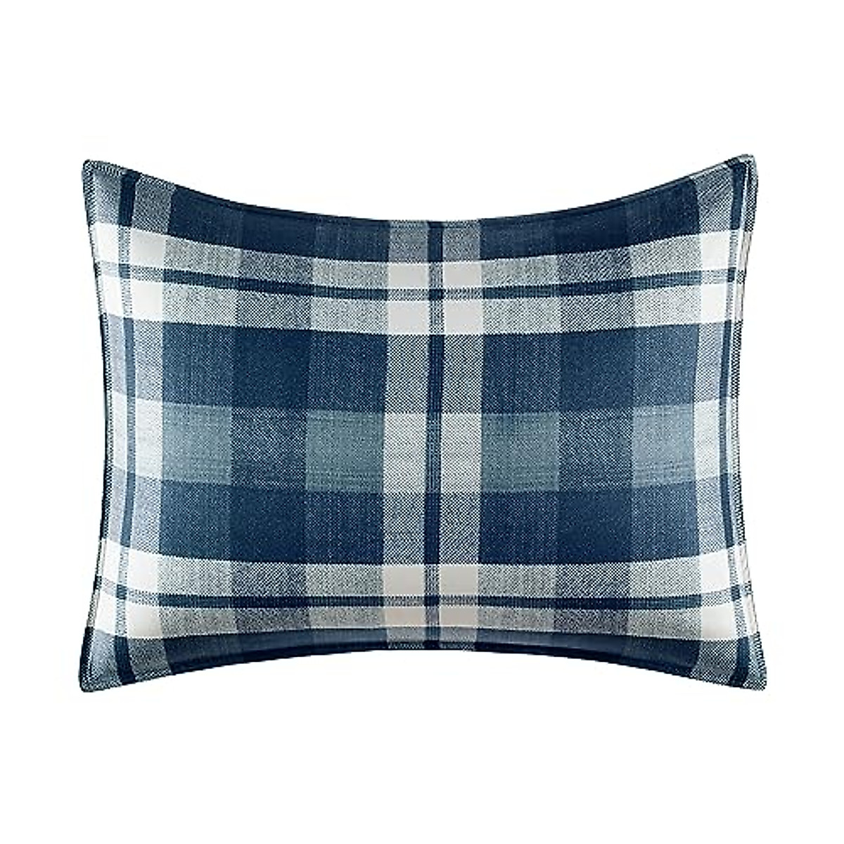 Nautica Home Ultra Soft & Cozy Microsuede Reversible Plaid Quilted Comforter Matching Shams, 3-Piece Bedding Set, Queen, Navy/Blue/White