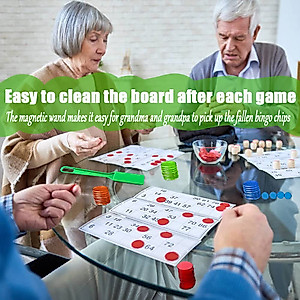 Dacefloy Magnetic Bingo Wand with 100 Metal Ringed Chips for Counting School/Game Chips Plastic Markers