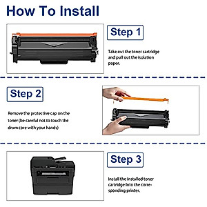 TN760 Black High Yield Toner Cartridge 2/Pack TN7602PK Replacement for Brother TN760 TN760BK HL-L2350DW L2370DW/DWXL L2390DW L2395DW Printer - Umoresee