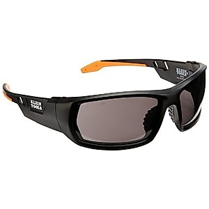 Klein Tools 60164 Safety Glasses, Professional PPE Protective Eyewear with Full Frame, Scratch Resistant and Anti-Fog, Gray Lens