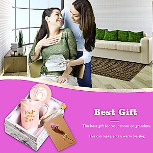 UONMAY Best Mom Ever Coffee Mug Mothers Day Gifts for Mom from Kids Daughter Son Novelty Mug Marble Ceramic Tea Cup 14oz Birthday Presents Mugs with Exquisite Box Packing and Greeting Cards Pink