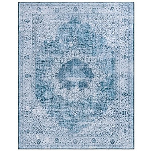 SAFAVIEH Tucson Collection Area Rug - 8' x 10', Green & Grey, Persian Design, Non-Shedding Machine Washable & Slip Resistant Ideal for High Traffic Areas in Living Room, Bedroom (TSN190Y)