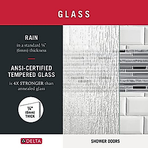 Delta Shower Doors SD3172271 Trinsic Semi-Frameless Traditional Sliding Shower Door 60in.x70in, Chrome Track