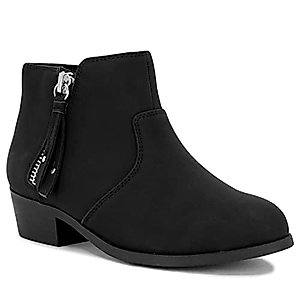 LONDON FOG Girls Black Alley Ankle Boot Fashion Ankle boots for Girls With Functioning Zipper black 4