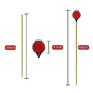 Orange Driveway Reflectors, Reflective Driveway Markers, 2-Way reflector,Snow Markers for Driveway 43 Inch Fiberglass Rod(Pack of 8)
