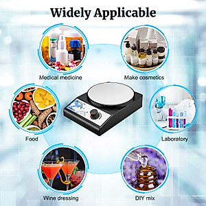 ANPOOZ Magnetic Stirrer with 4 PCS Stir Bars, Stir Plate 3000RPM Magnetic Mixer 3000mL Lab Stirrers (No Heating)