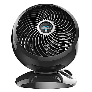 Vornado 5303 Small Whole Room Air Circulator Fan with Base-Mounted Controls, 3 Speed Settings, Multi-Directional Airflow, Removable Grill for Cleaning, Black
