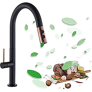 NZDY Faucet Black Kitchen Faucet Rose Gold Pull Out Kitchen Head Deck D Bathroom Kitchen Mixer Tap Dual Function Shower Head Black Style