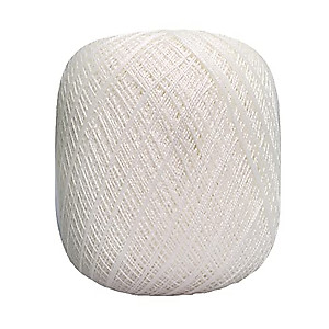 Ciruclo Queen Yarn for Crocheting and Knitting Yarn - 100% Egyptian Cotton Yarn, Combed, Gassed and Mercerized - Crochet Thread - Lace Thread, 8/2, 741 yds, 3.5 oz – White Yarn, 8001