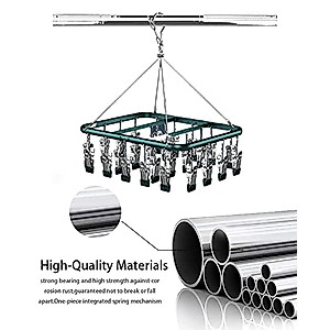 USNUANNU Sock Drying Rack with 26 Clips, Stainless Steel Sock Drying Rack for Indoor and Outdoor Socks, Bras, Underwear, Towels, Baby Clothes, Scarves, Diapers.Portable Laundry Drying Rack