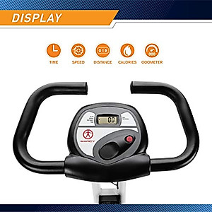Marcy Foldable Exercise Bike with Adjustable Resistance for Cardio Workout and Strength Training NS-652